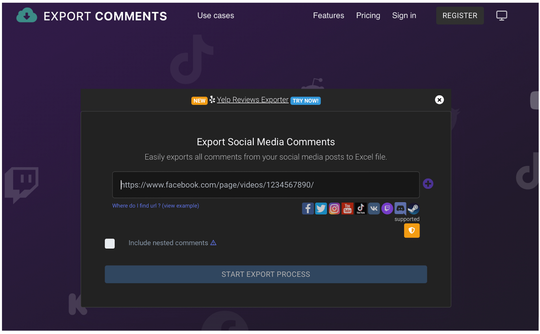 How to export and download Facebook comments?